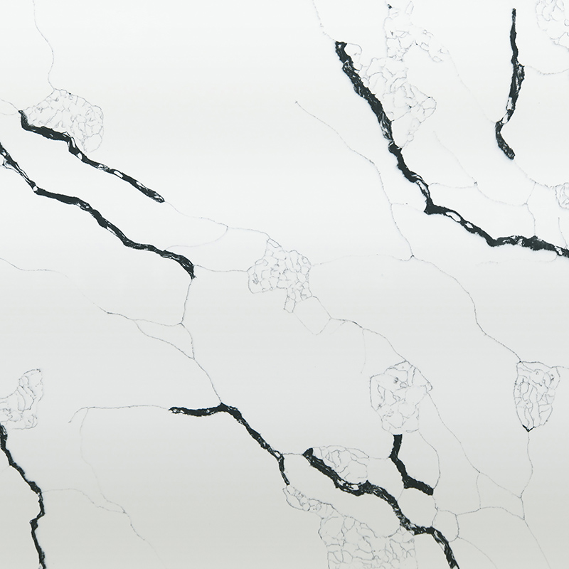 Supply carrara black vein quartz design insland slab Wholesale Factory ...