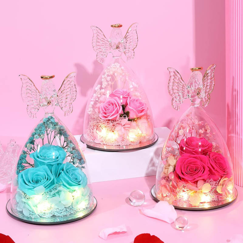 Supply Angel Glass Cover Preserved Flowers Wholesale Factory - Wujing ...