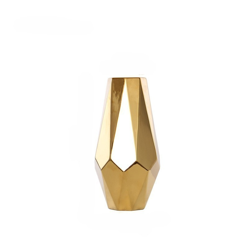 Supply Electroplated Gold Geometric Ceramic Vase Wholesale Factory ...