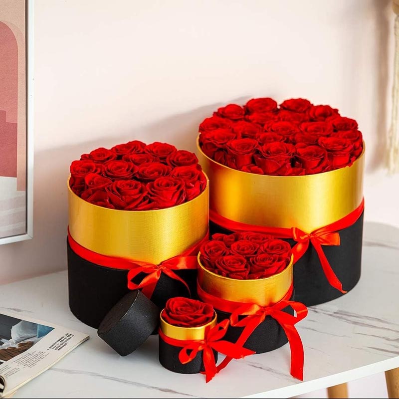 Supply Natural Everlasting Rose in Black Box Wholesale Factory - Wujing ...
