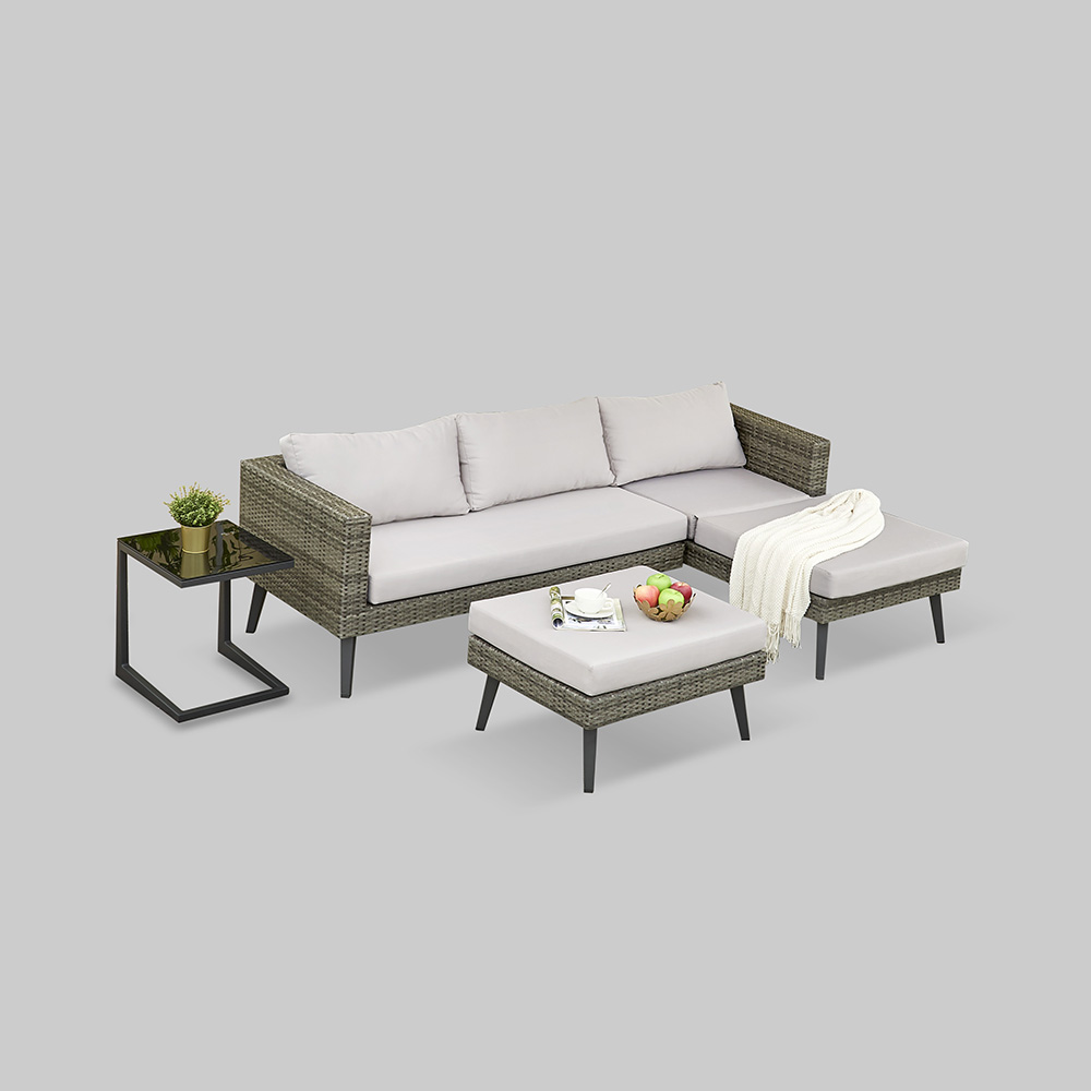 Supply Garden Pe Rattan Corner Sofa Set Wholesale Factory - Chenson ...