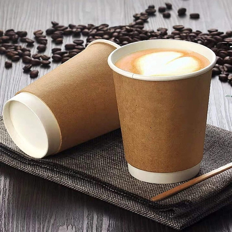 Supply Takeaway Disposable Double Wall Hot Drink Coffee Cups Wholesale