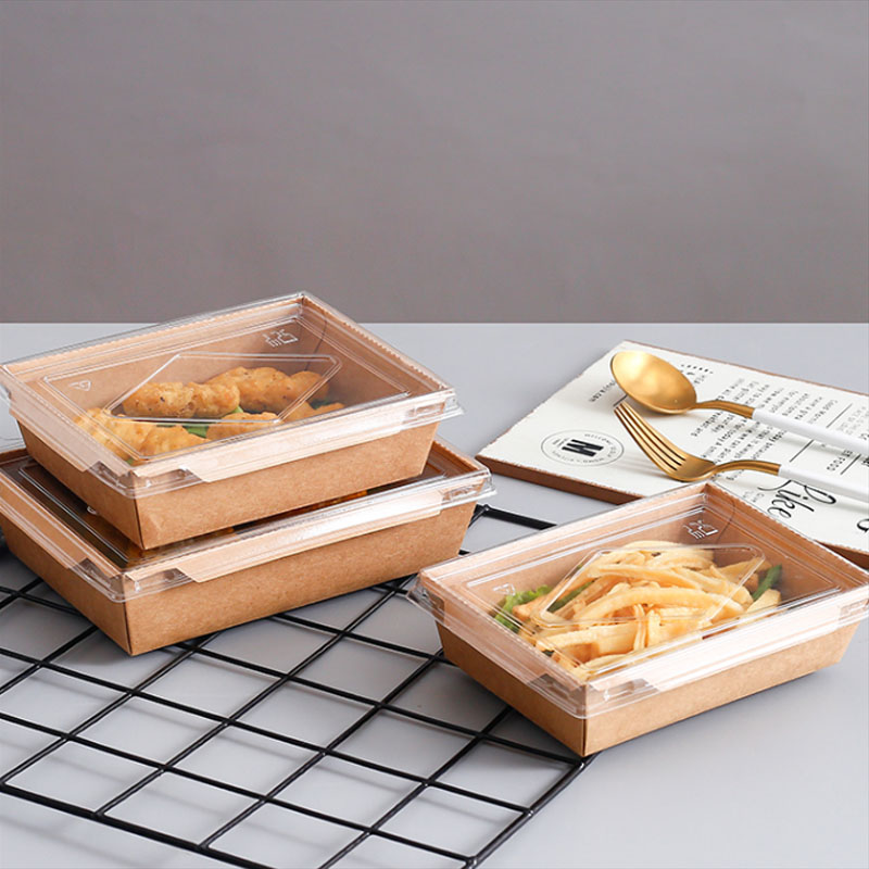 Supply Brown Kraft Paper Take Out Salad Boxes With Lids Wholesale ...
