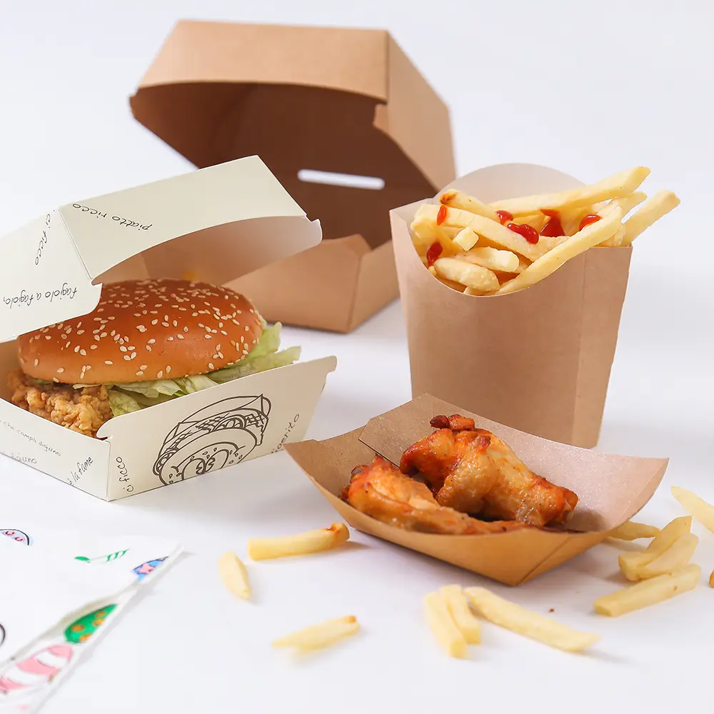 Supply cardboard paper packaging box hamburgers containers Wholesale ...