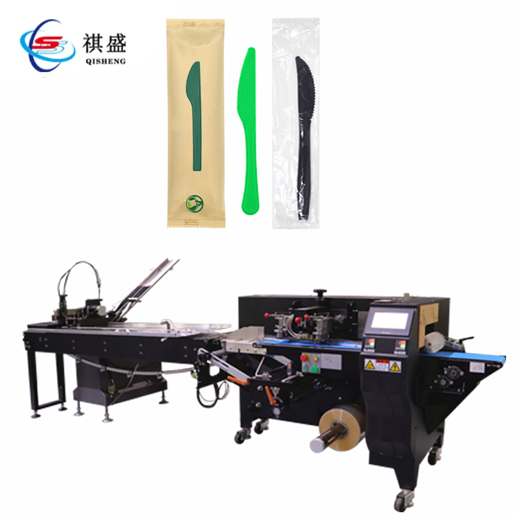 Supply Automatic Disposable Cutlery Wrap Packing Machine with feeder ...