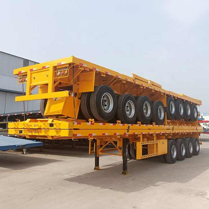 Supply 4 Axle 53ft Container Flatbed Semi Trailers Wholesale Factory ...