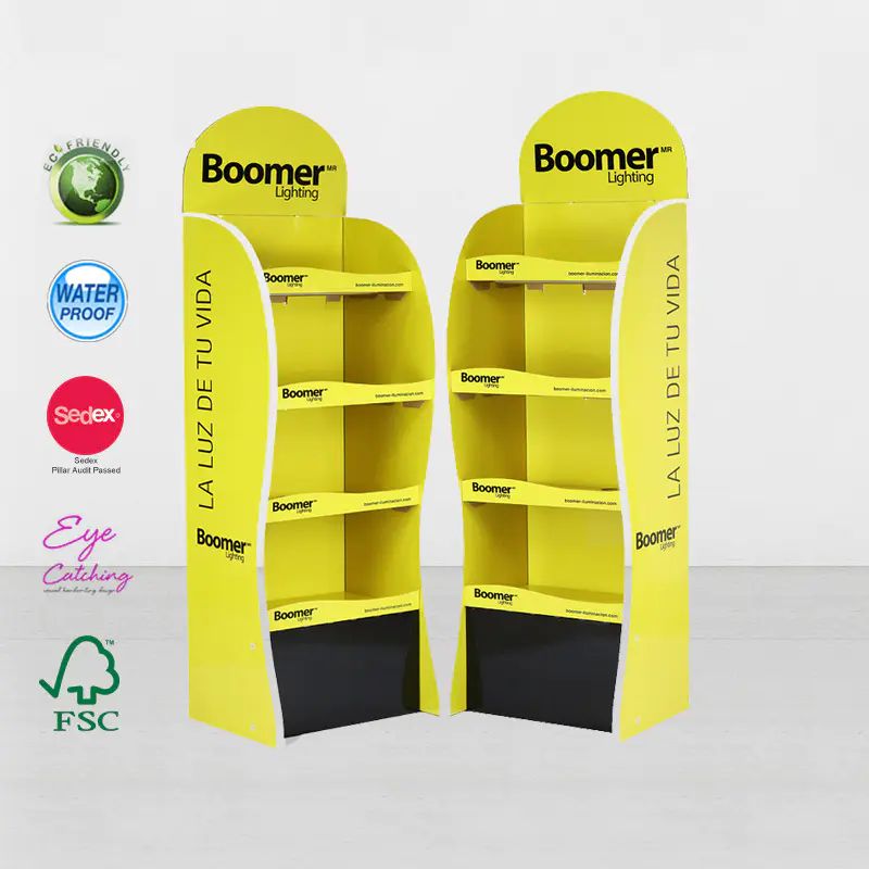 Supply Printed Logo Cardboard Floor Display Rack For LED Light Bulb ...