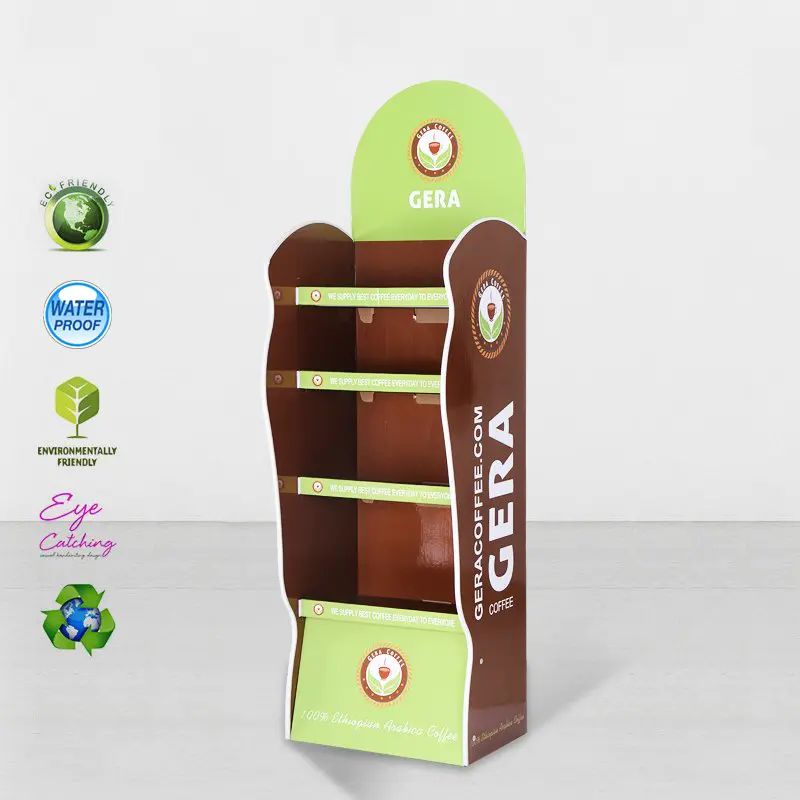 Supply Cardboard Floor POS Display Stand For Coffee Bean Wholesale ...