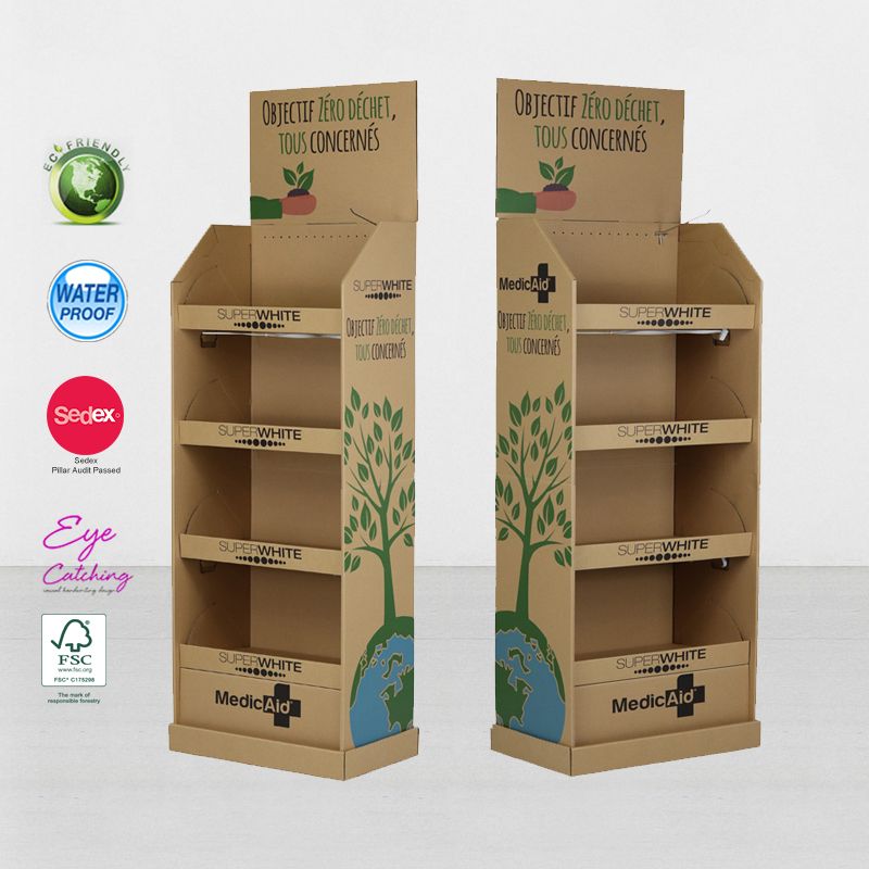 Supply POP Up Corrugated Cardboard Floor Display Stand For Toothpaste ...