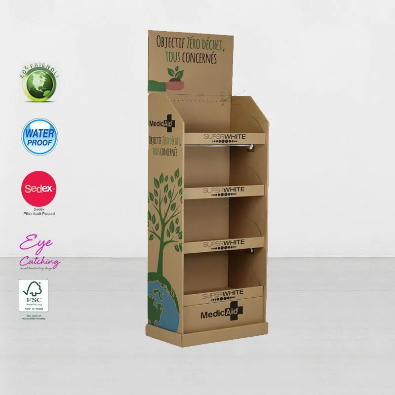 Supply POP Up Corrugated Cardboard Floor Display Stand For Toothpaste ...