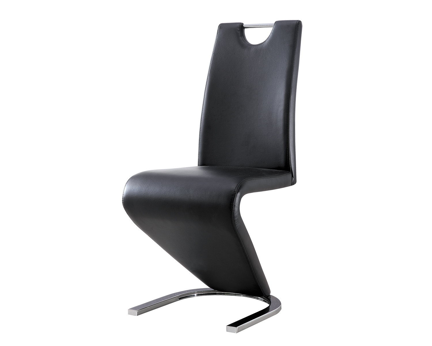 Supply Black PU Leather Chrome Steel Z Shape Dining Chair Wholesale ...