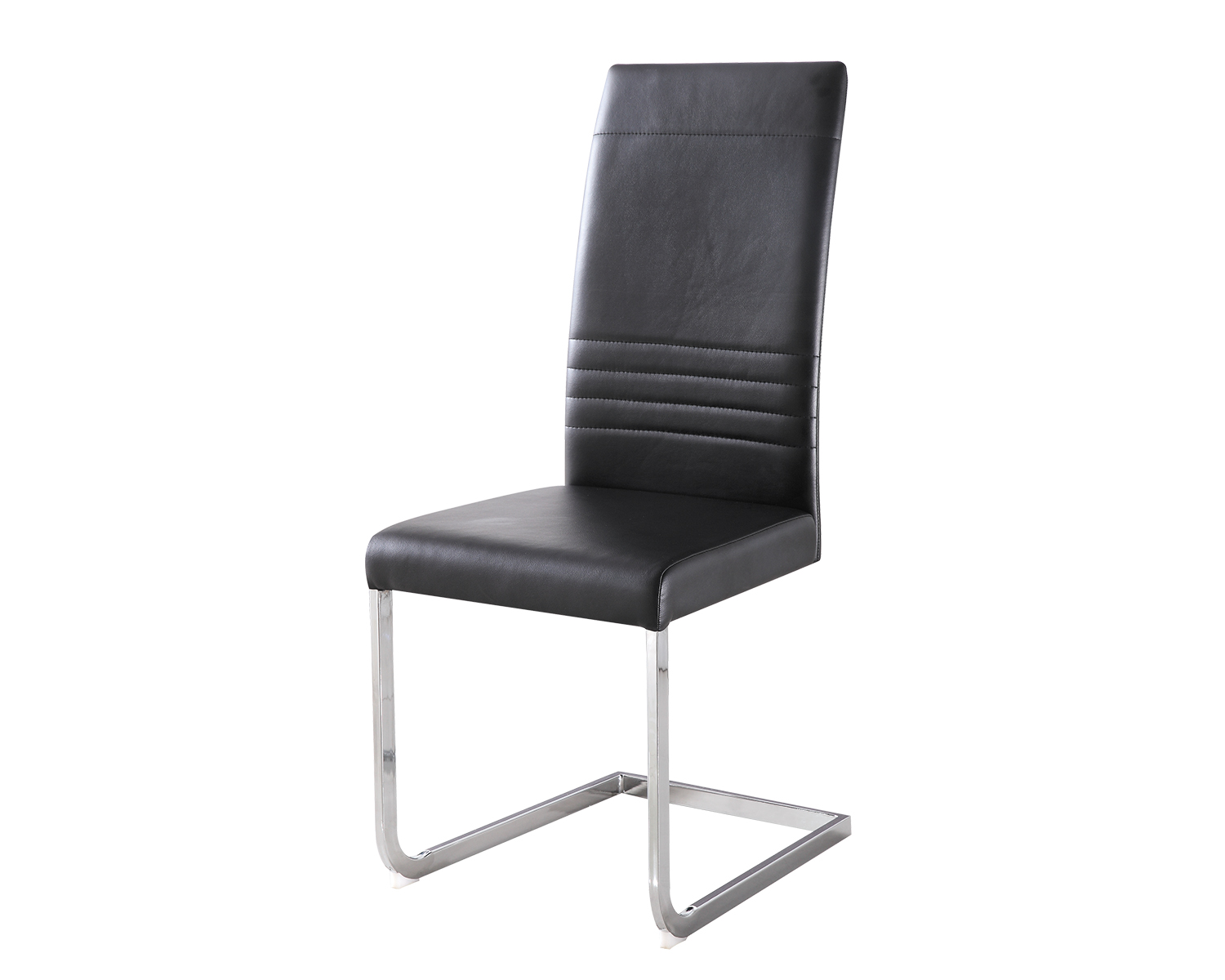 Supply Modern Z Shape Leather Seat Metal Chrome Legs High Back Dining ...