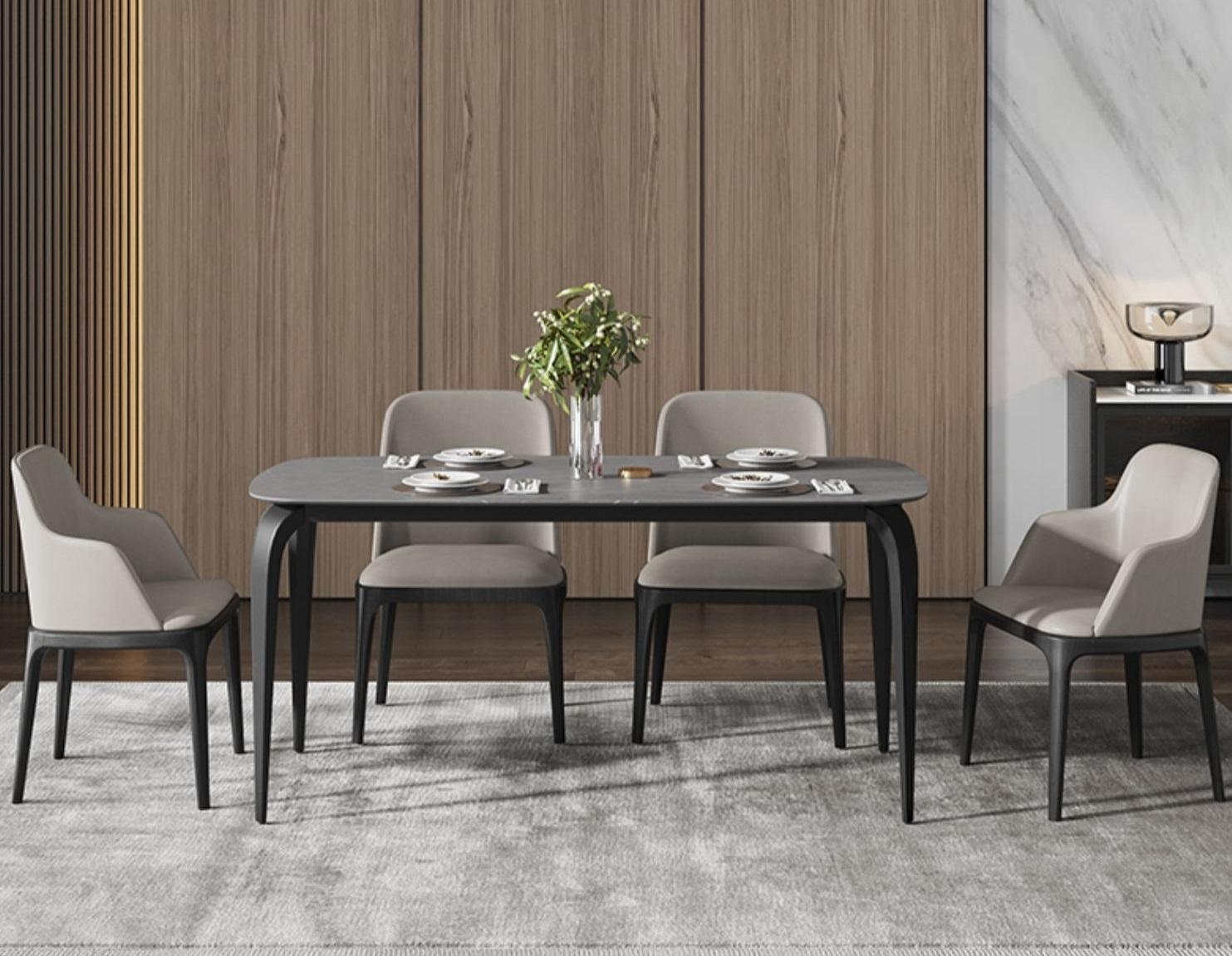 Supply Sleek Modern Table with Metal Legs and High-Quality Rock Panel ...