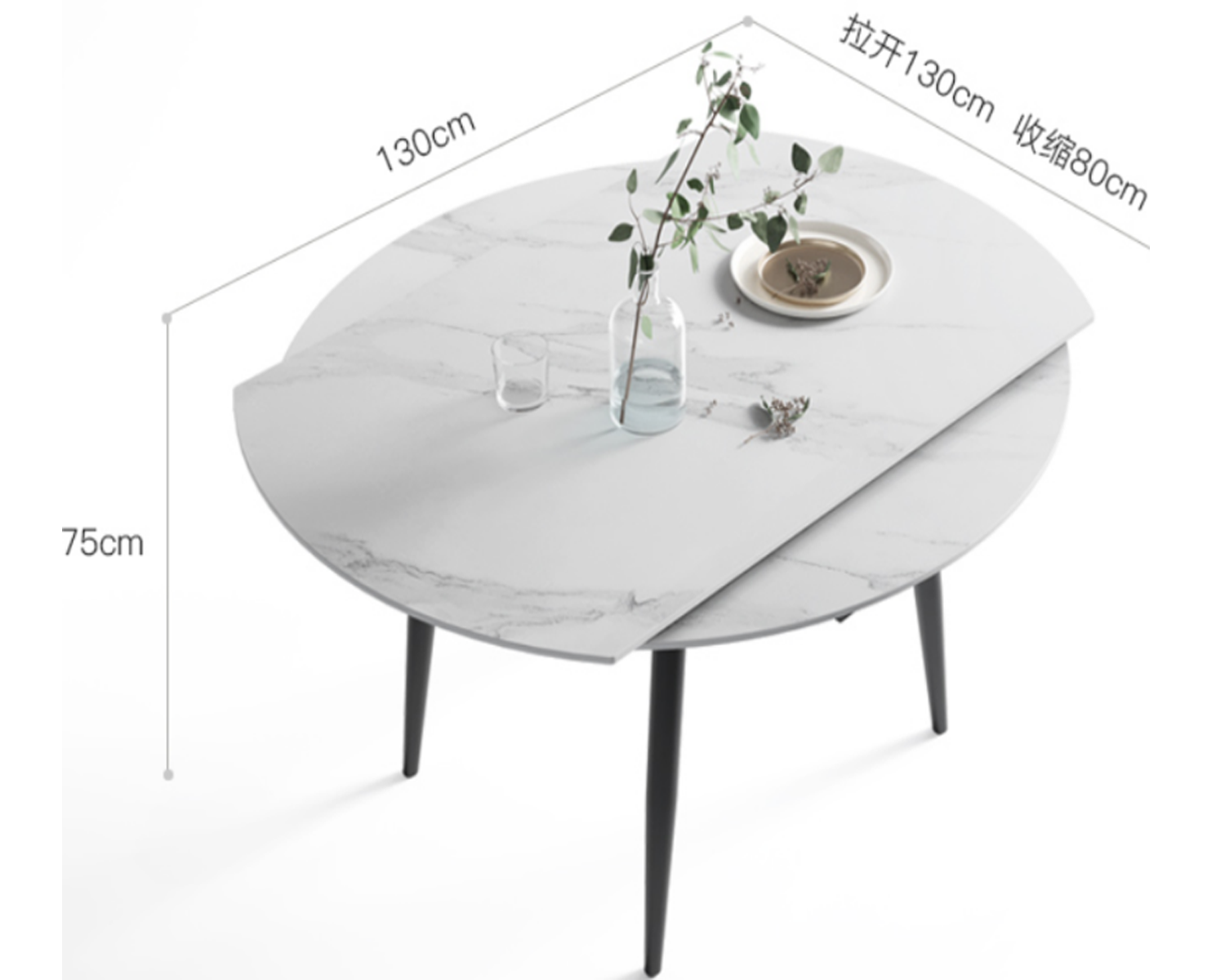 Supply Minimalist Table with Metal Supports and Ceramic Board Tabletop ...