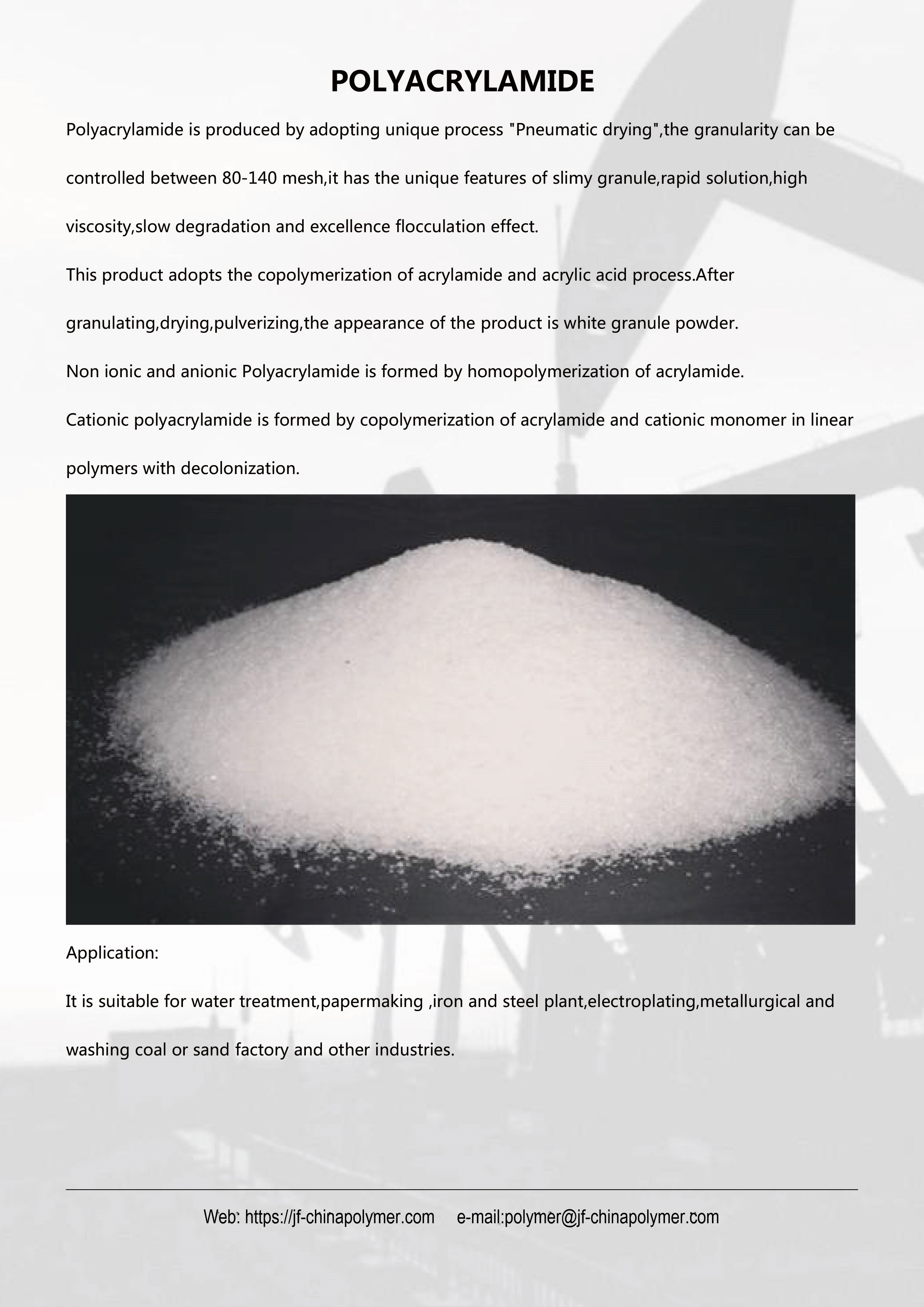 Polyacrylamide, Polyaluminium Chloride Suppliers - Shenyang Jiufang ...