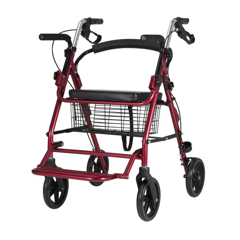 Supply Aluminum KD Two-button Folding Rollator Wholesale Factory ...