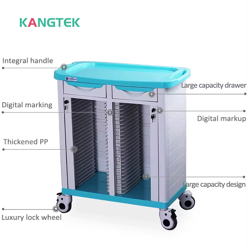 Supply durable hospital patient file records cart lock case trolley ...