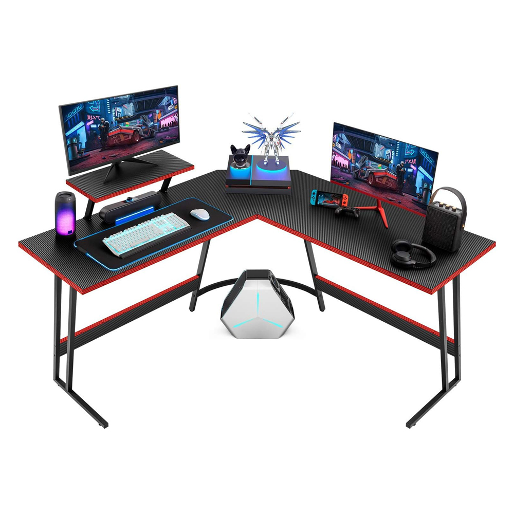 Supply Modern Wood And Metal Long L Shaped PC Computer Desk For Home ...