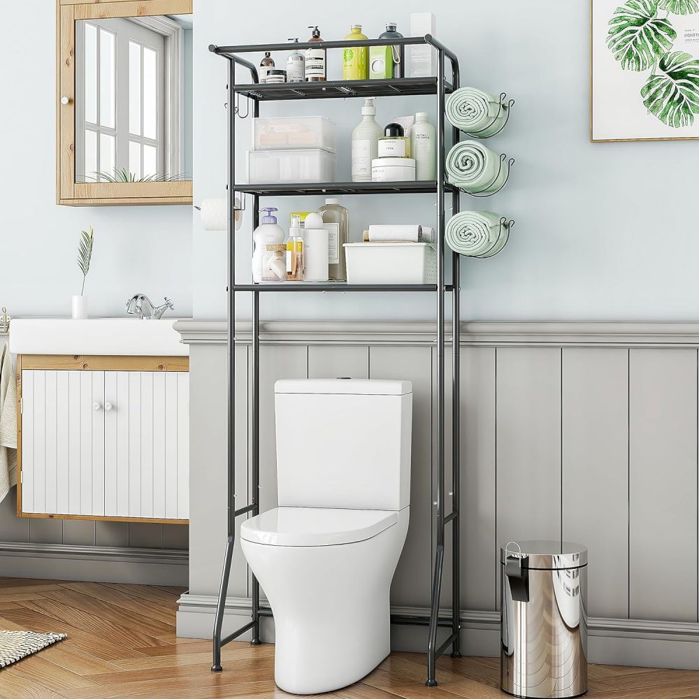 Supply Bath Furniture Wooden And Metal Tall WC Towel Rack Holders For ...