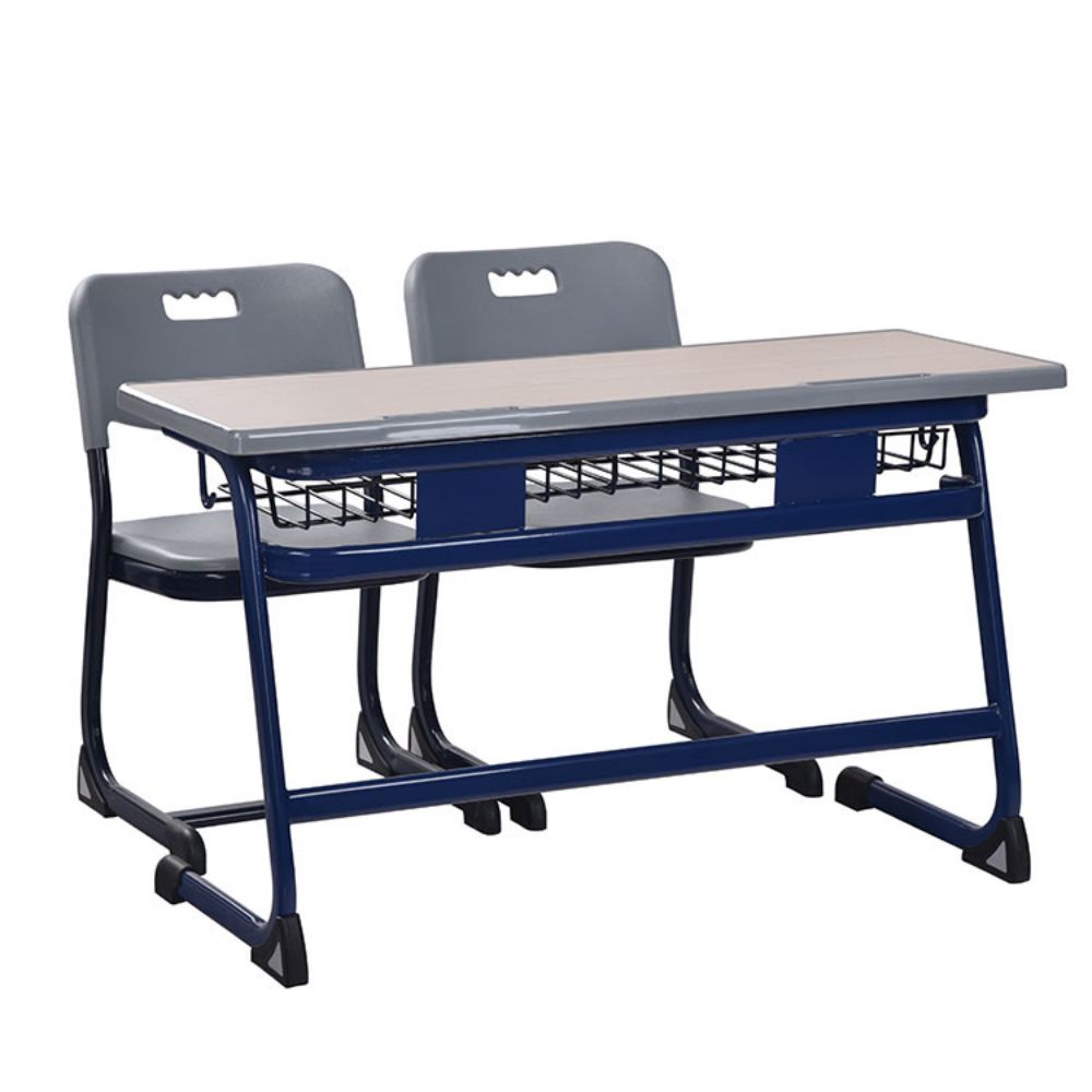 Supply Wood And Metal University School Classroom Student Double Table ...