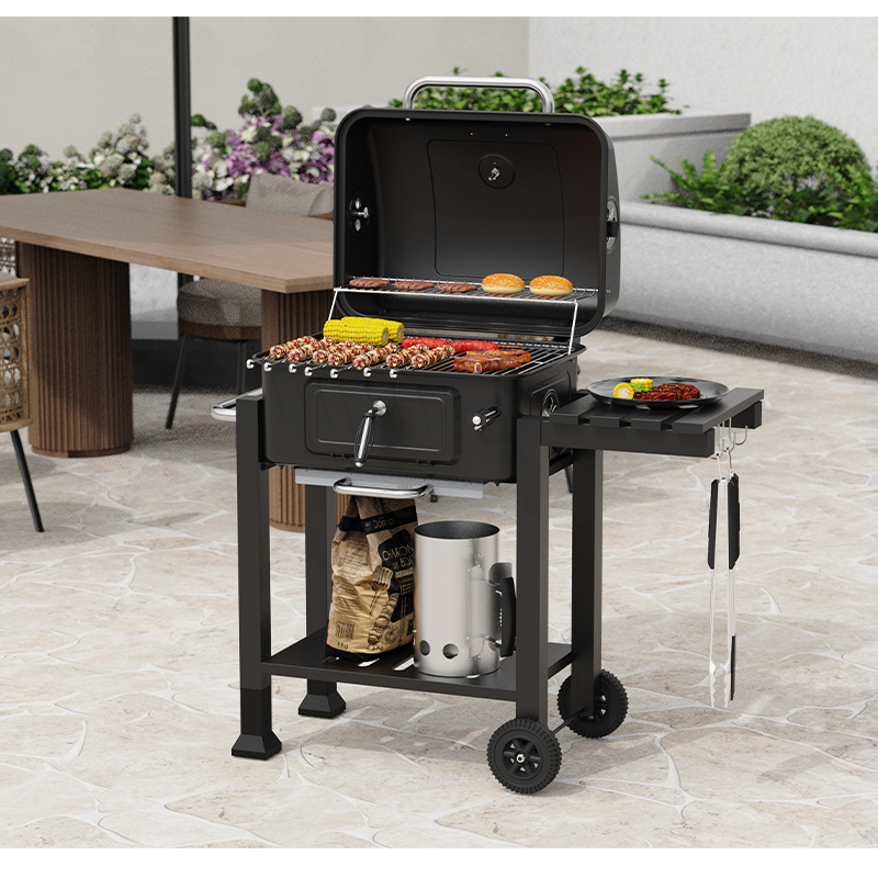 Supply Adjustable Height Bbq Grill Trolley Charcoal Barbecue Wholesale ...