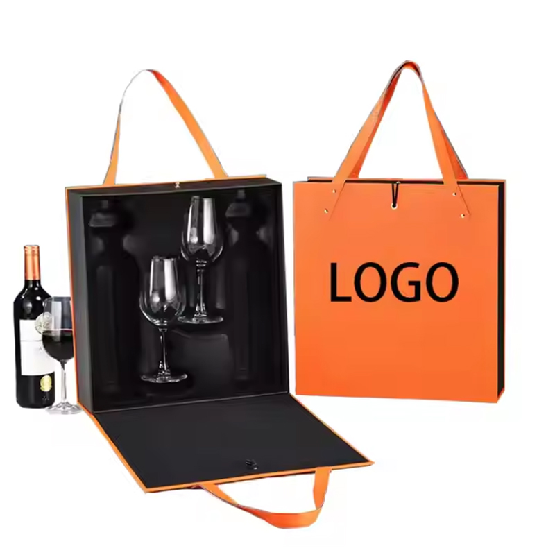 Supply Luxury Custom LOGO Red Wine Portable Packaging Gift Box Leather ...