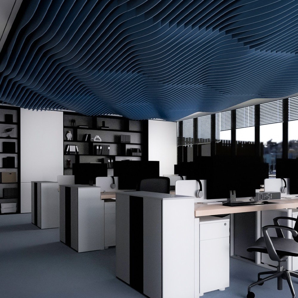 Supply Custom Acoustic Ceilings - Suspended PET Panels with Artistic ...