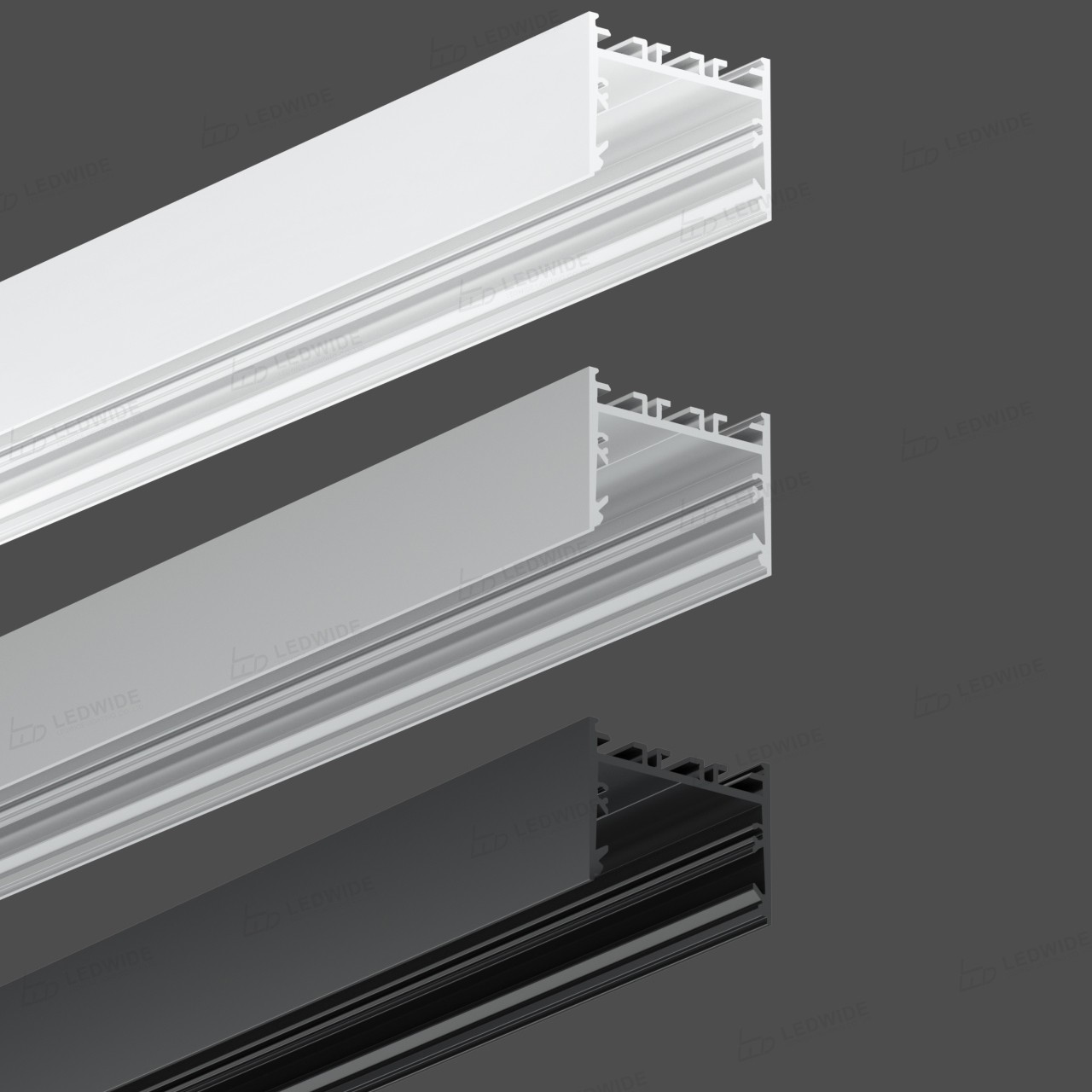 Supply E50 50mm wide surface square led profile 50x37.5mm Factory ...