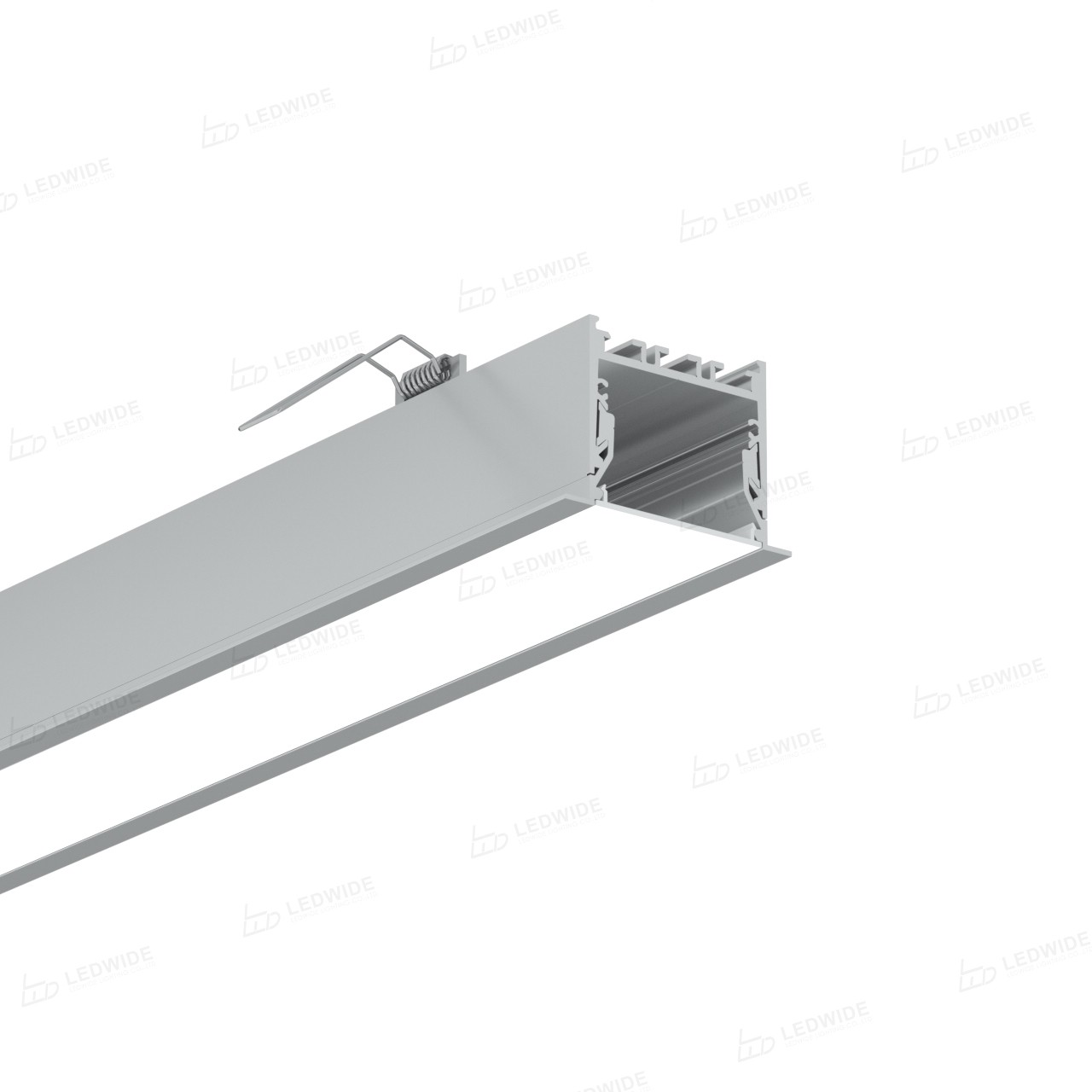 Supply ER50 50mm wide recessed led extrusion profile 64x45mm Factory ...