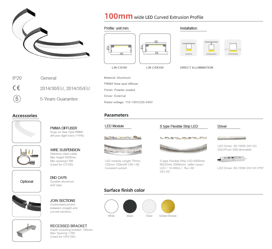 Supply CRX100 Custom Make Curved Led Profile Wholesale Factory ...