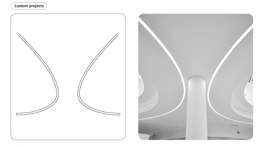 CRX100 Profilo per illuminazione a led curvo larghezza 100mm articolo ...