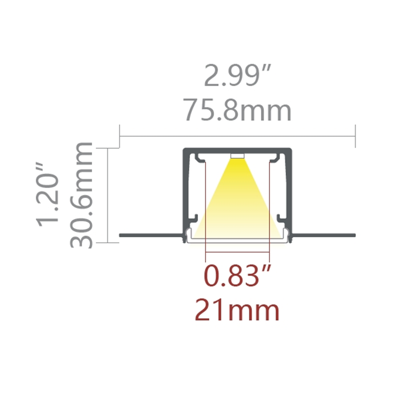 Supply TR35N 35mm Trimless 75.8x30.6mm Wholesale Factory - LEDWIDE LIGHTING CO., LTD